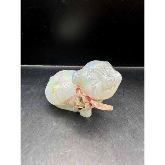 Artel Glass | Art | Vintage Fentron Opalescent White Art Glass Pig ...